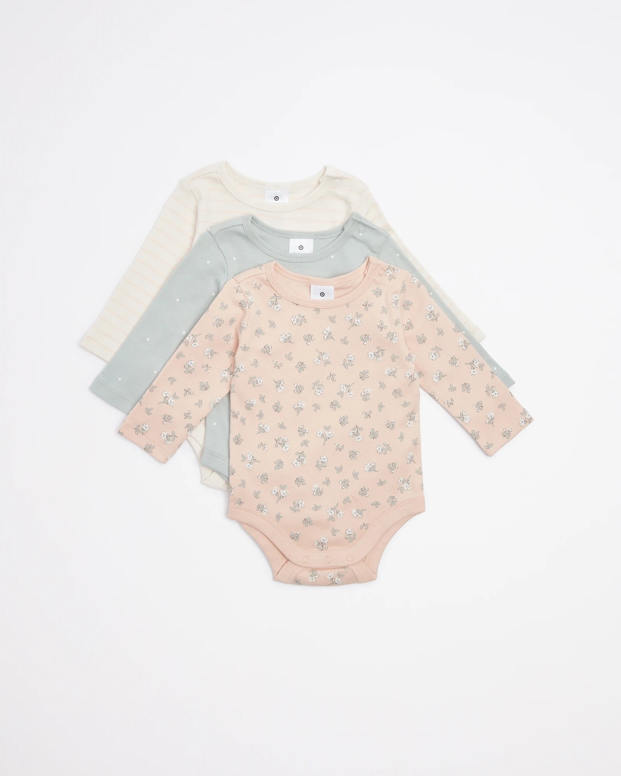 3 Pack Baby Organic Cotton Bodysuits | Target Australia