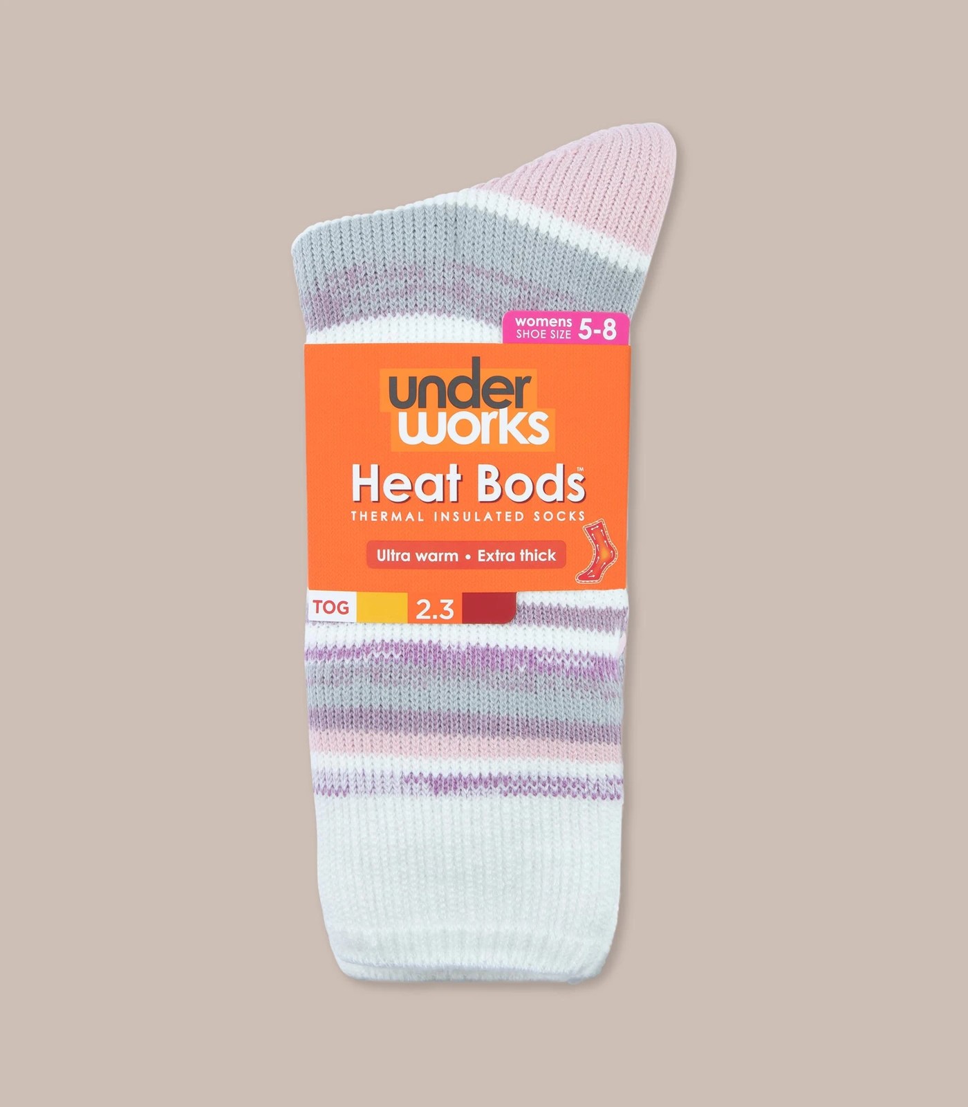 Underworks Womens 1 Pack Heat Bods™ 2.3 TOG Crew Socks | Target Australia