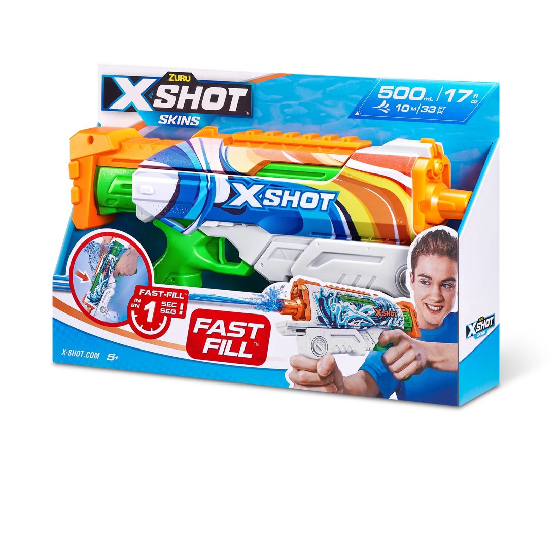 X-Shot Water Fast-Fill Skins Hyperload Water Blaster - Assorted ...