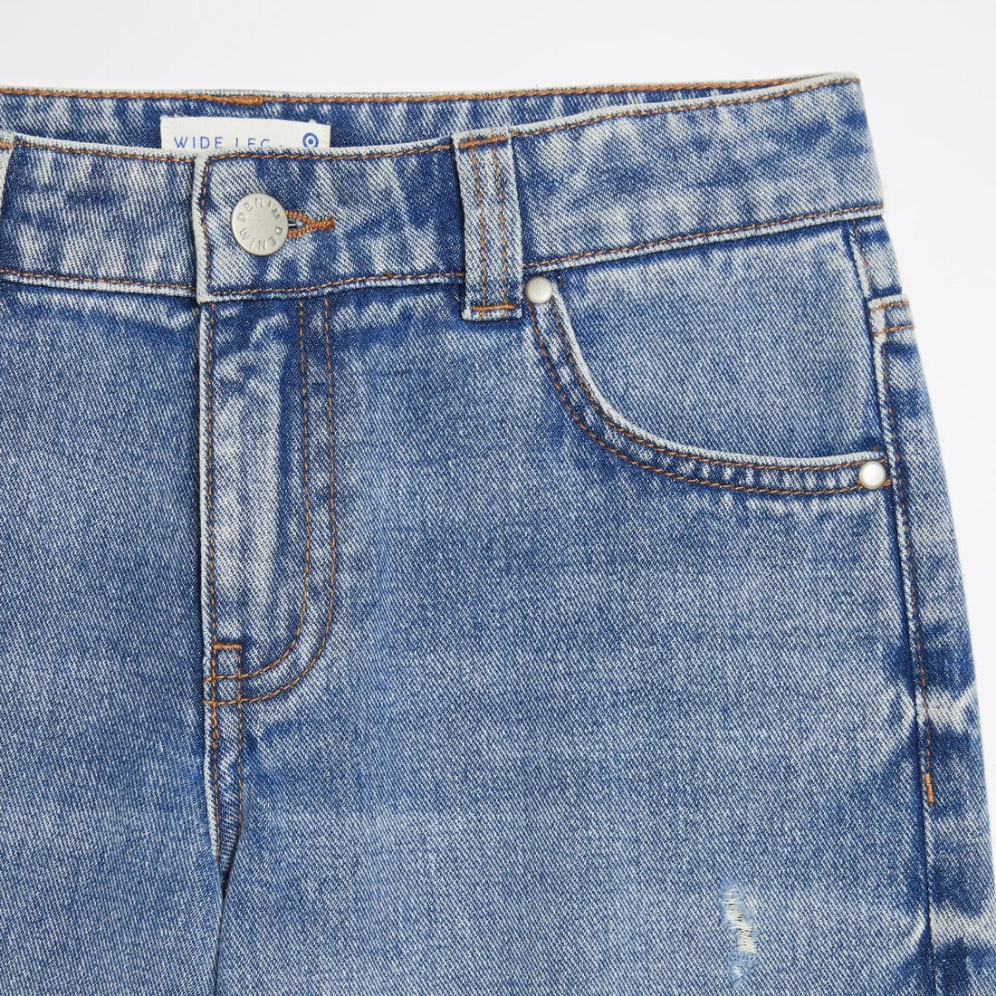 Wide Leg Low Rise Denim Jeans - Mid Wash | Target Australia