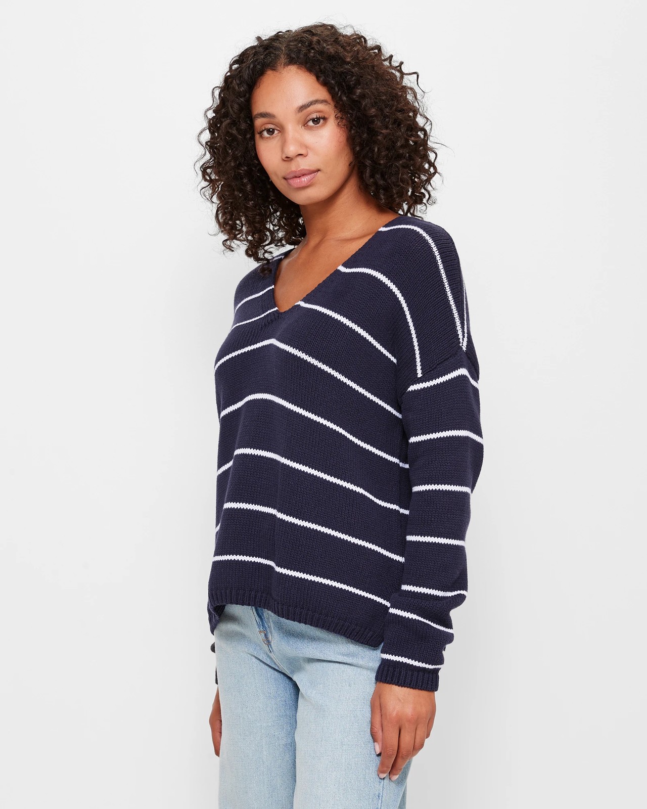 Australian Cotton Deep V-Neck Jumper | Target Australia