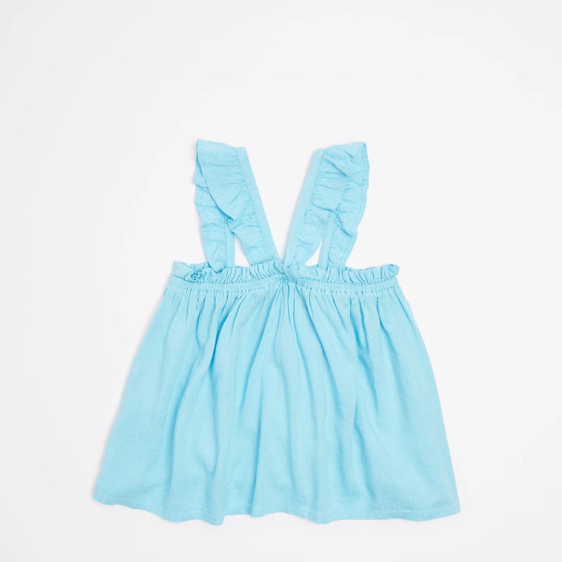 Linen Blend Ruffle Tank Top - Blue | Target Australia