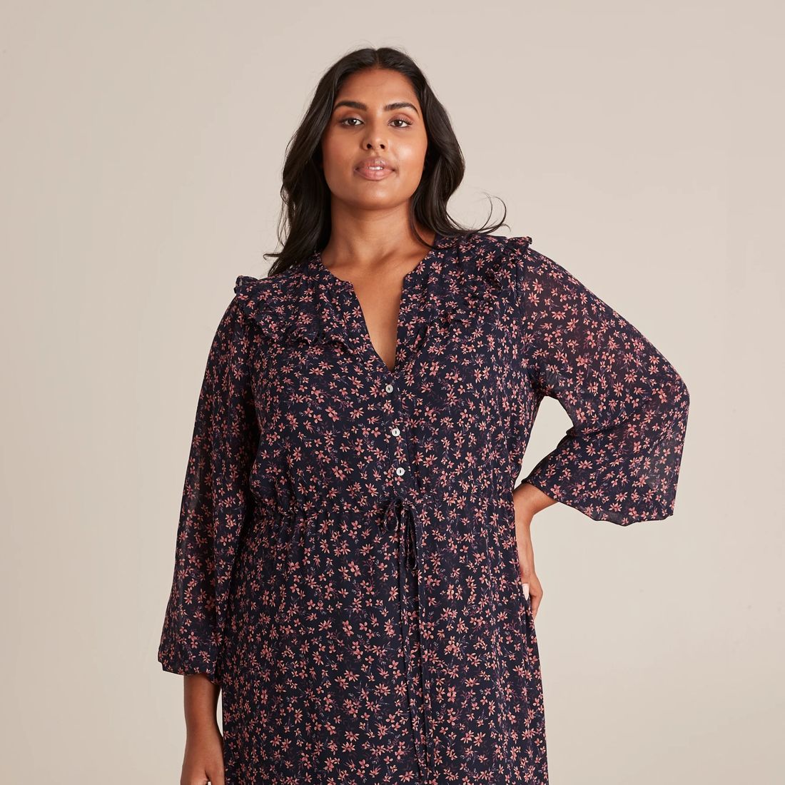 Curve Ruffle Midi Dress | Target Australia