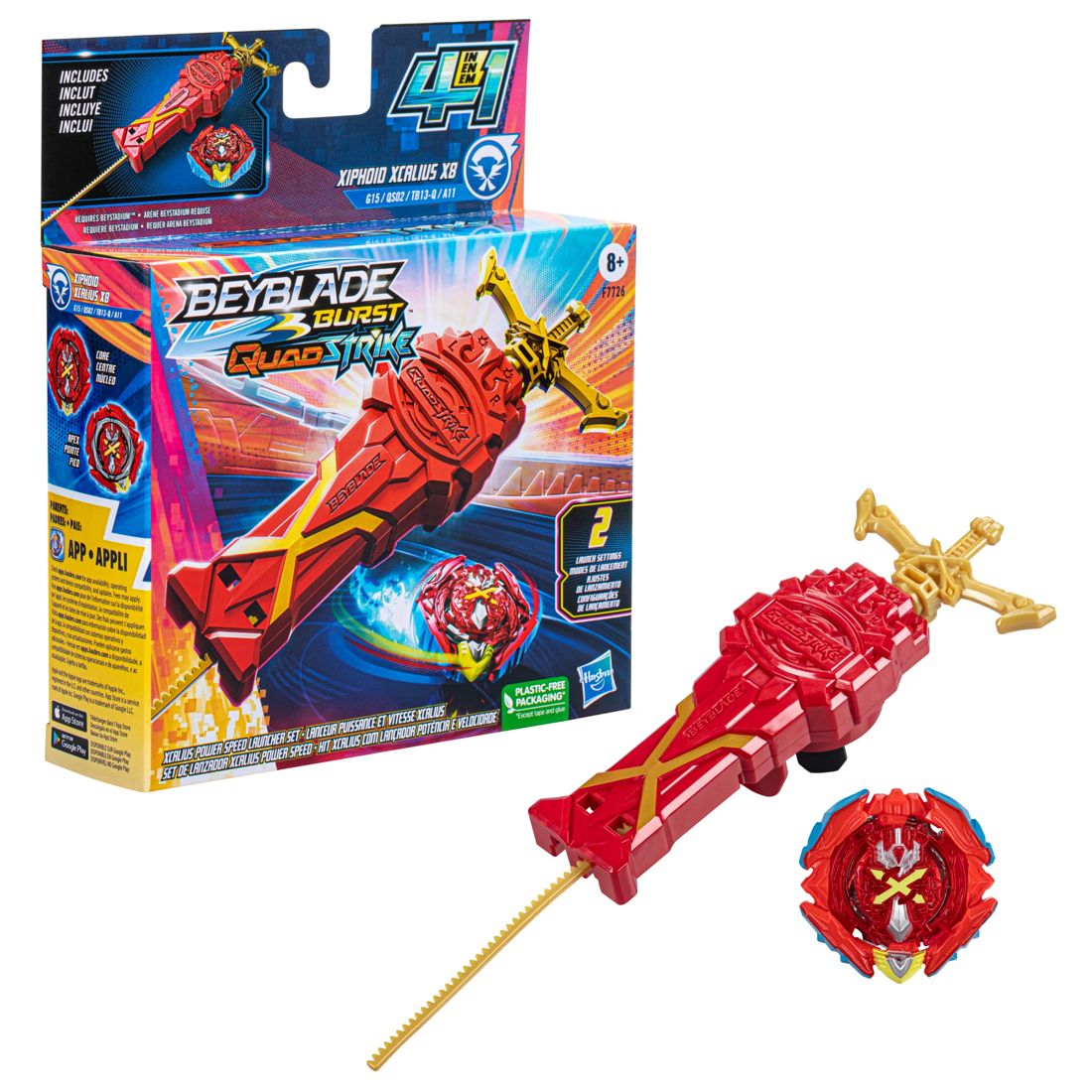 Beyblade Burst QuadStrike Xcalius Power Speed Launcher Pack | Target ...
