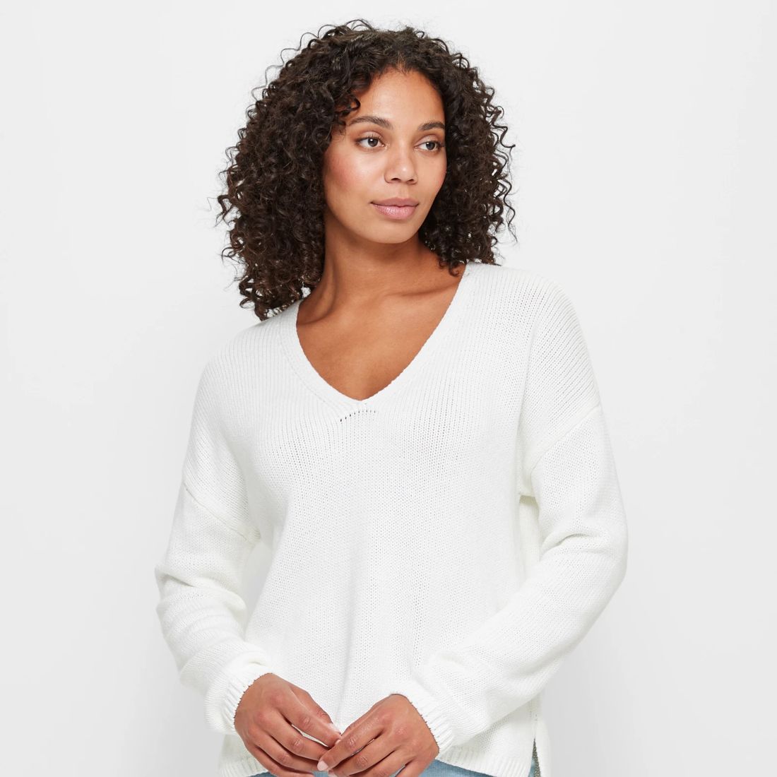 Australian Cotton Deep V-Neck Jumper | Target Australia