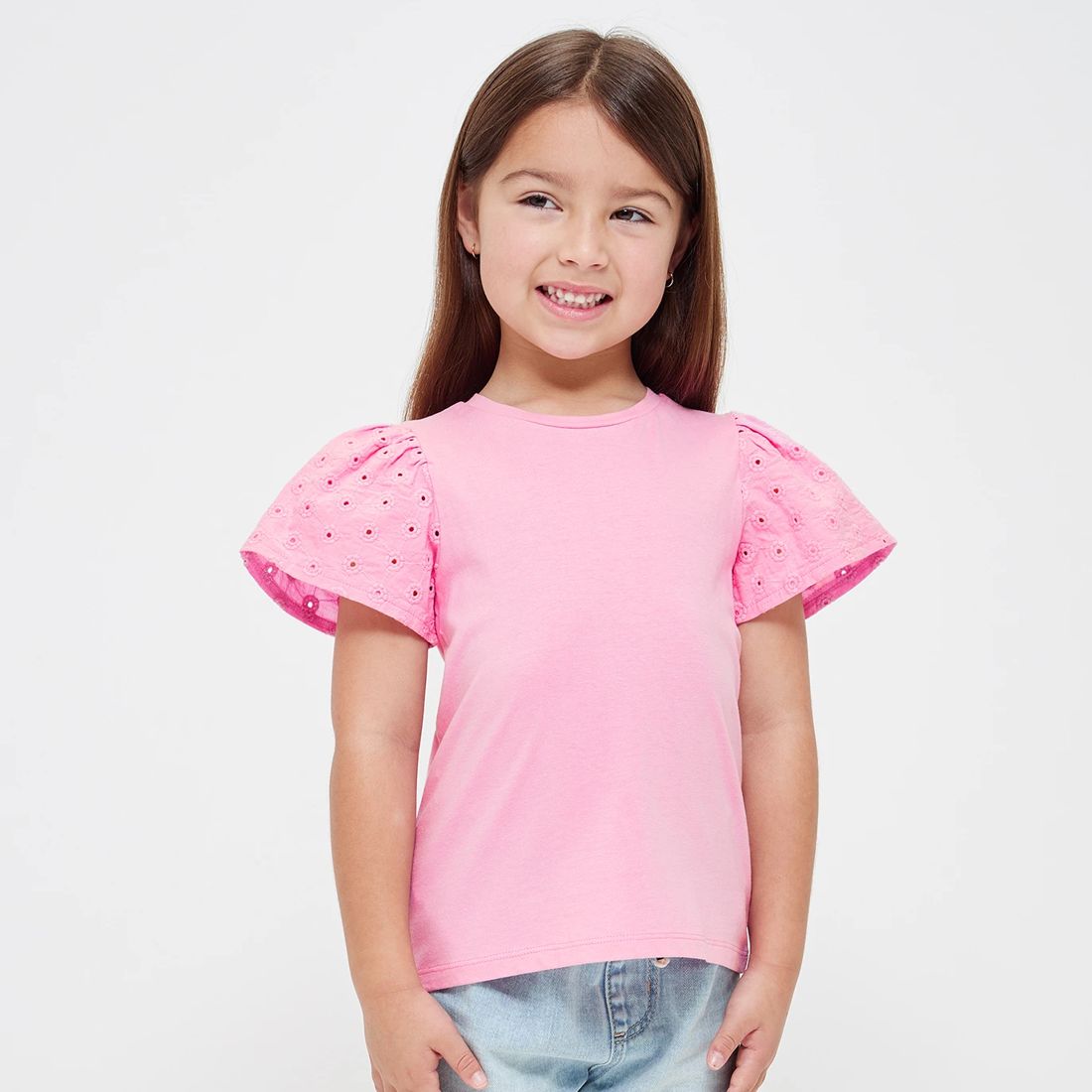 Broderie T-shirts - 3 Pack - Pink / Multi | Target Australia