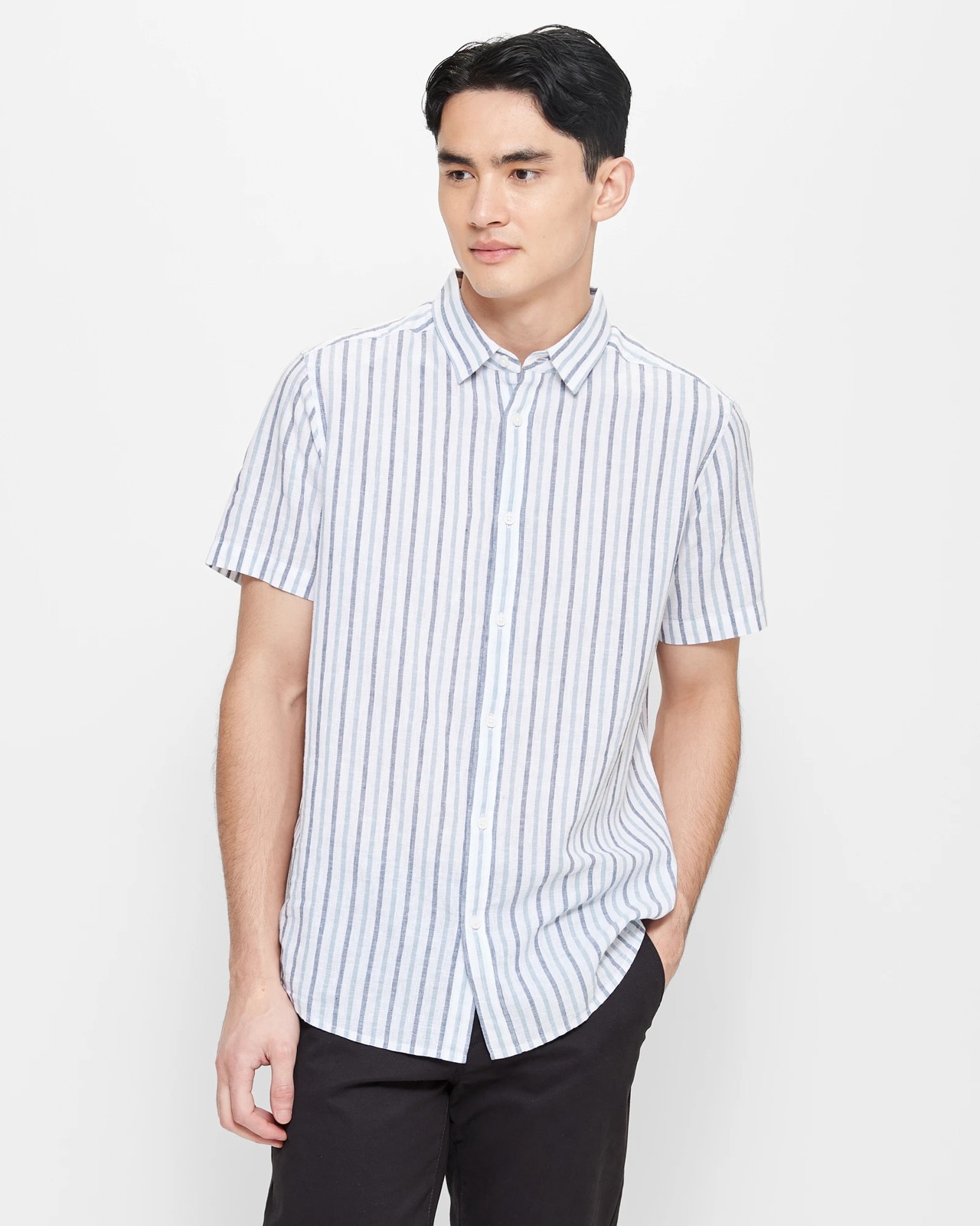 Linen Blend Stripe Shirt | Target Australia
