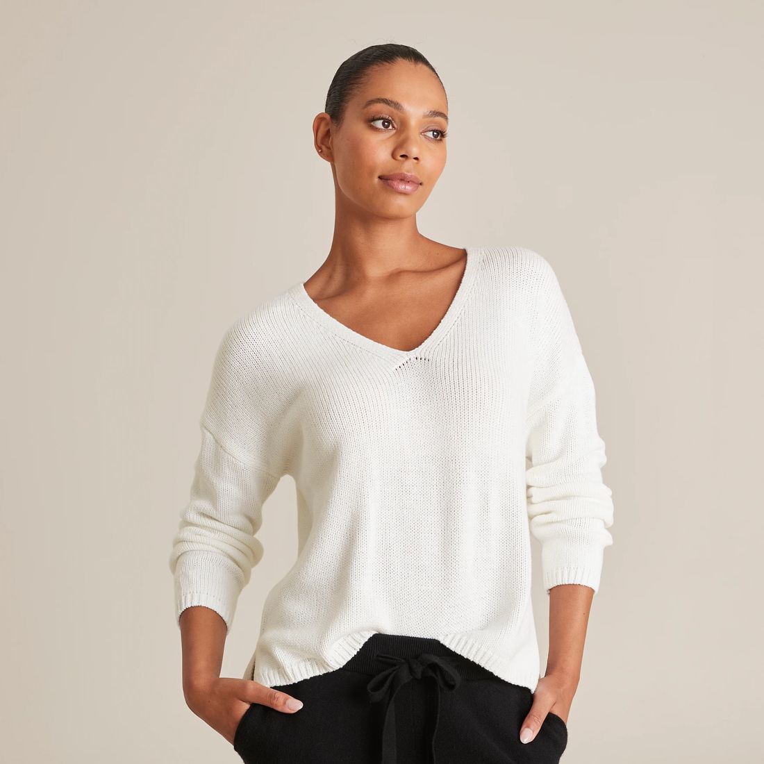 Australian Cotton Deep V-Neck Jumper | Target Australia