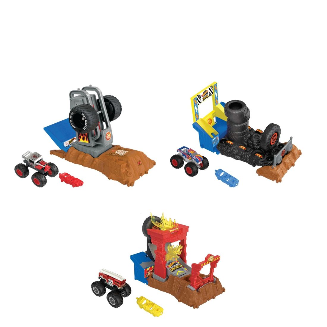 Hot Wheels Monster Trucks Arena Smashers Entry Challenge Playset ...