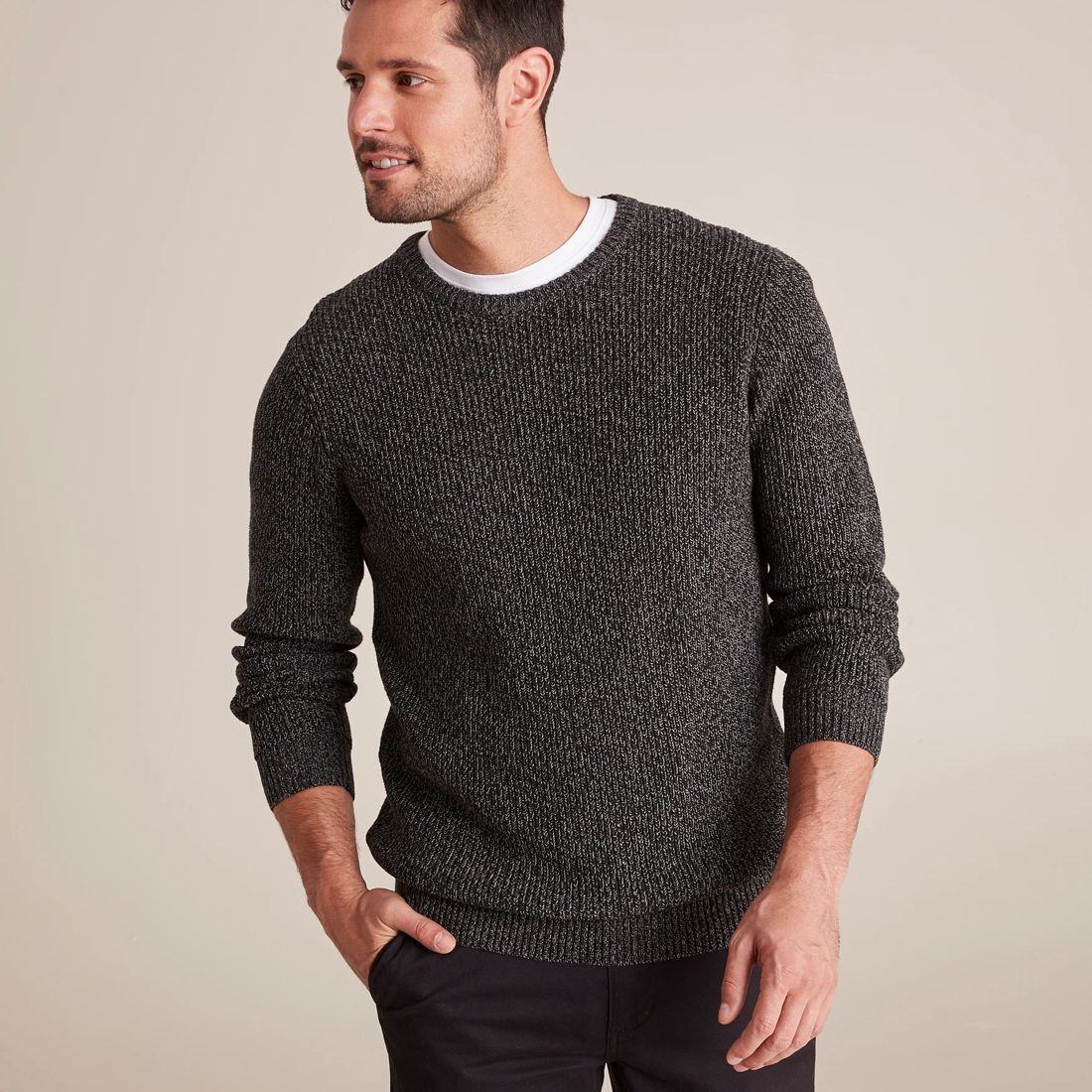 Fisherman Rib Knit Jumper - Charcoal Marle | Target Australia