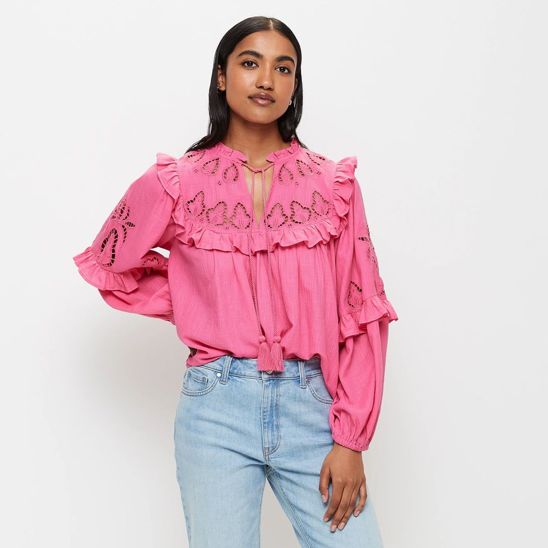 Cutwork Embroidered Blouse | Target Australia