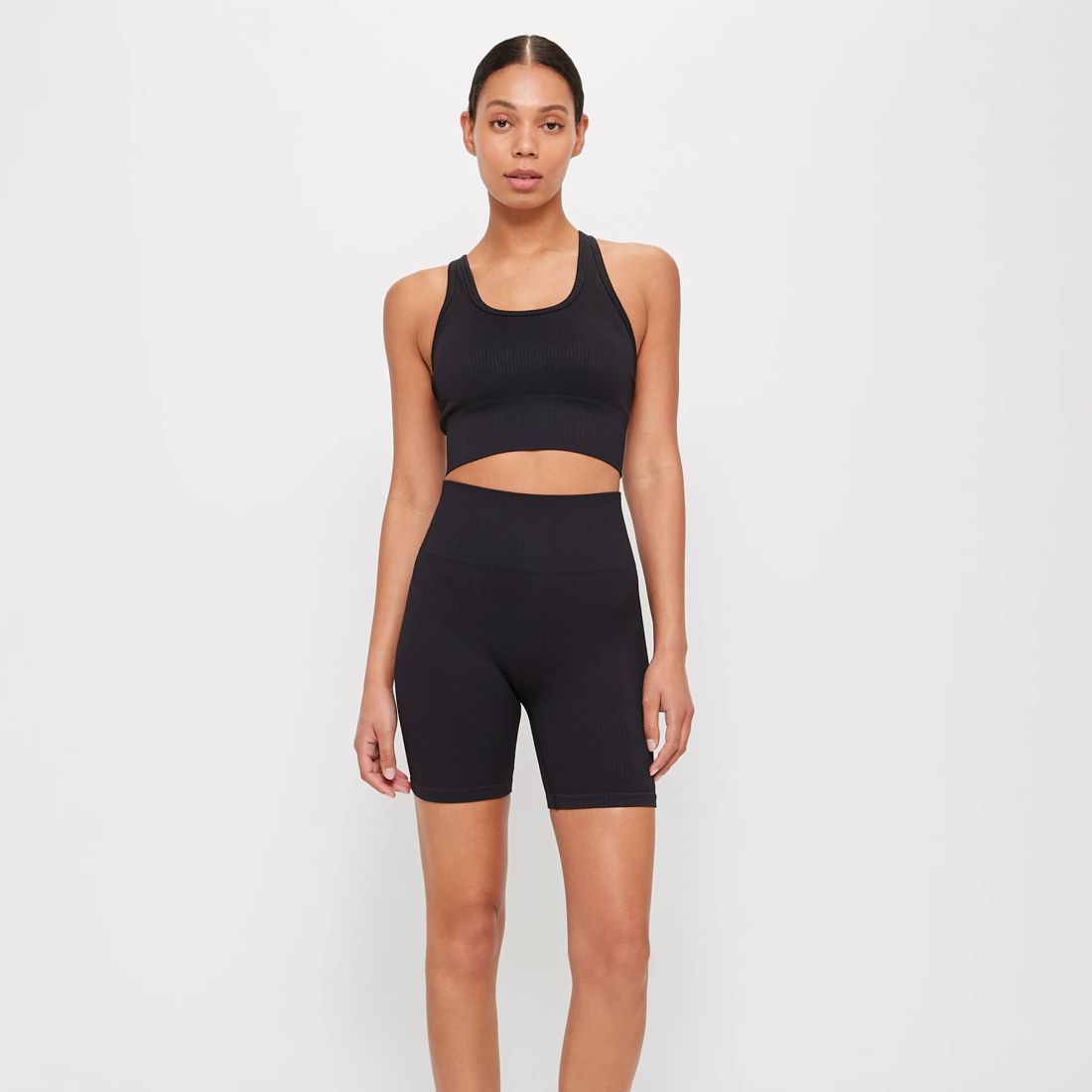 Active Seamfree Ribbed Bike Shorts - Black | Target Australia