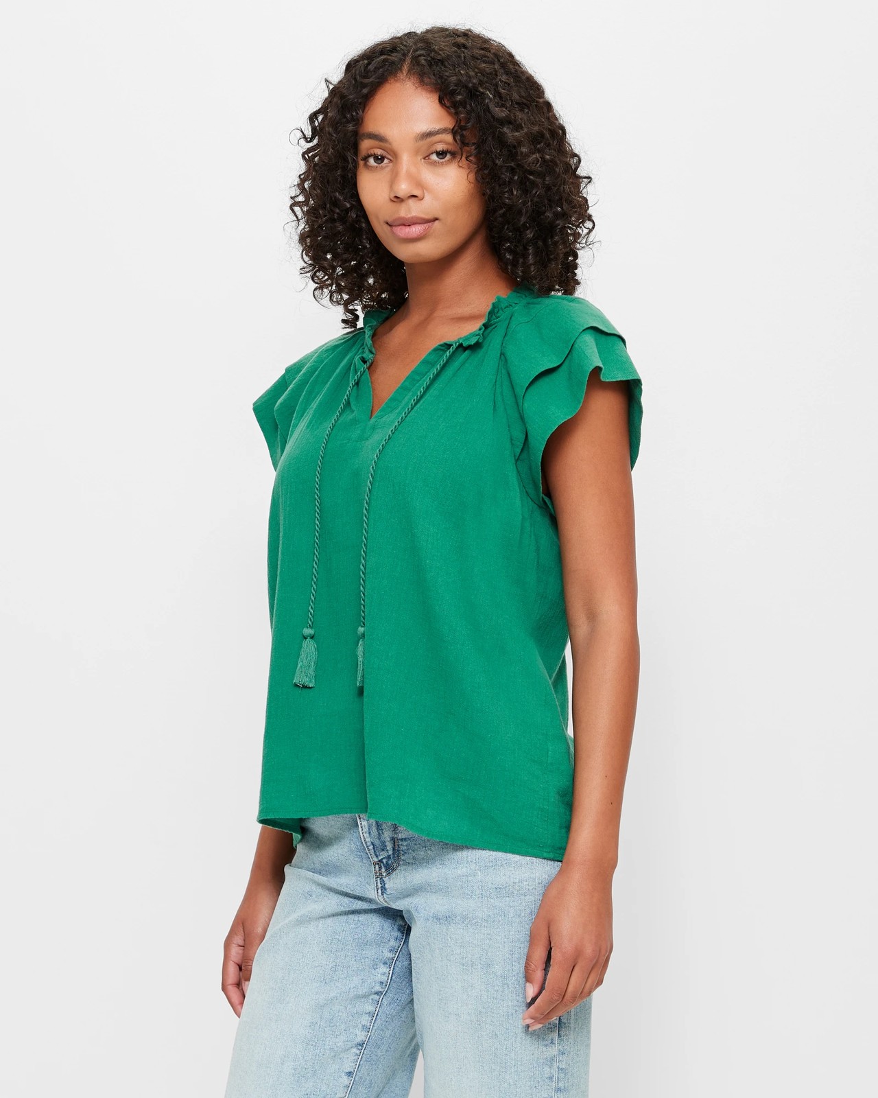 Frill Tie Neck Top | Target Australia