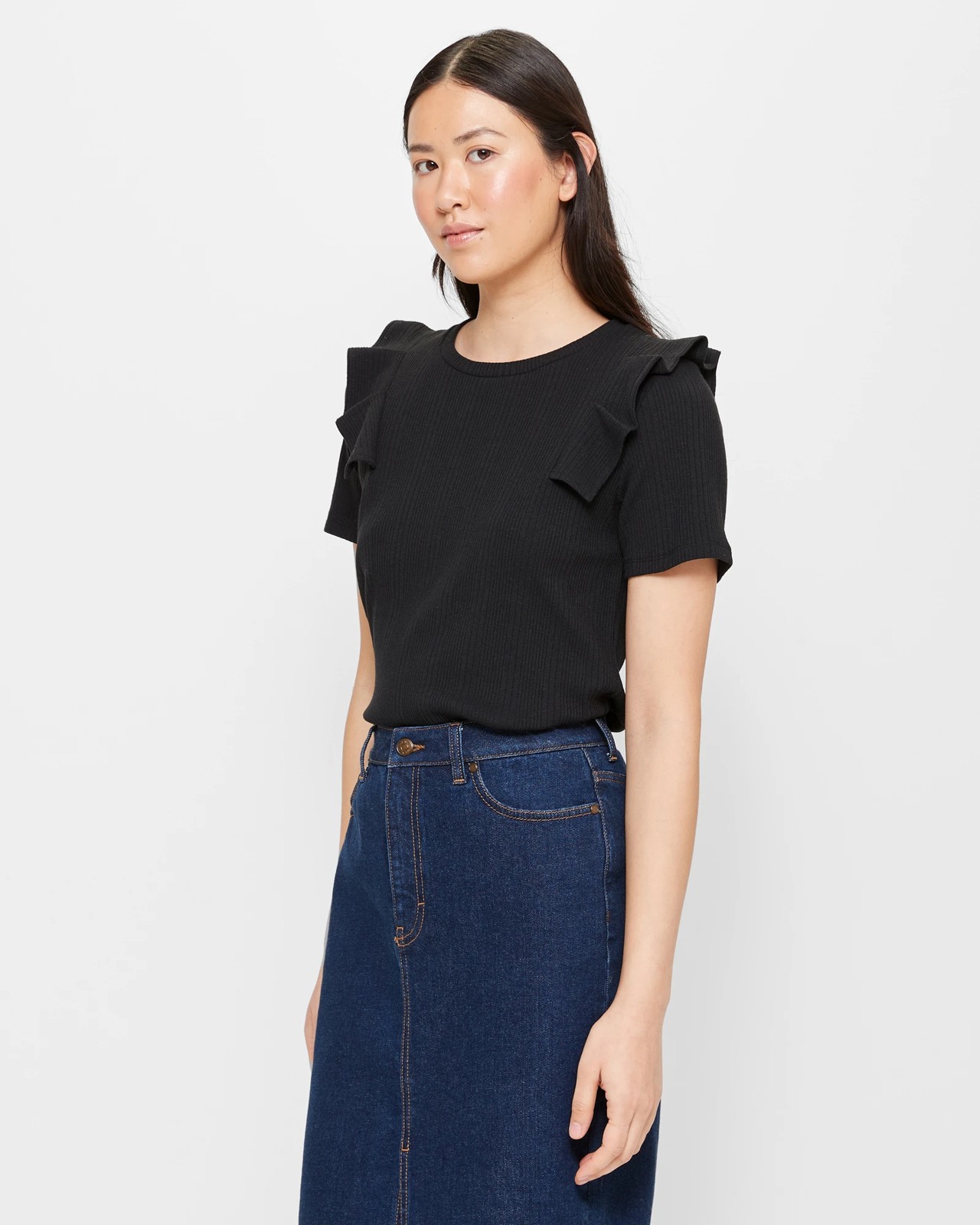 Ruffle Textured Knit Top | Target Australia