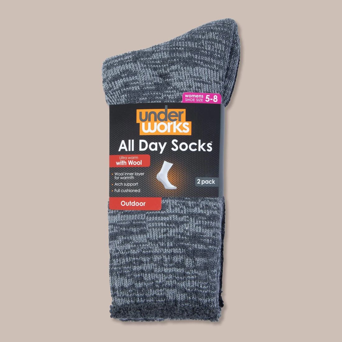 Underworks Womens 2 Pack Wool Crew Socks | Target Australia