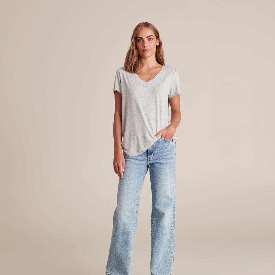 Modal/Elastane V-Neck T-Shirt | Target Australia