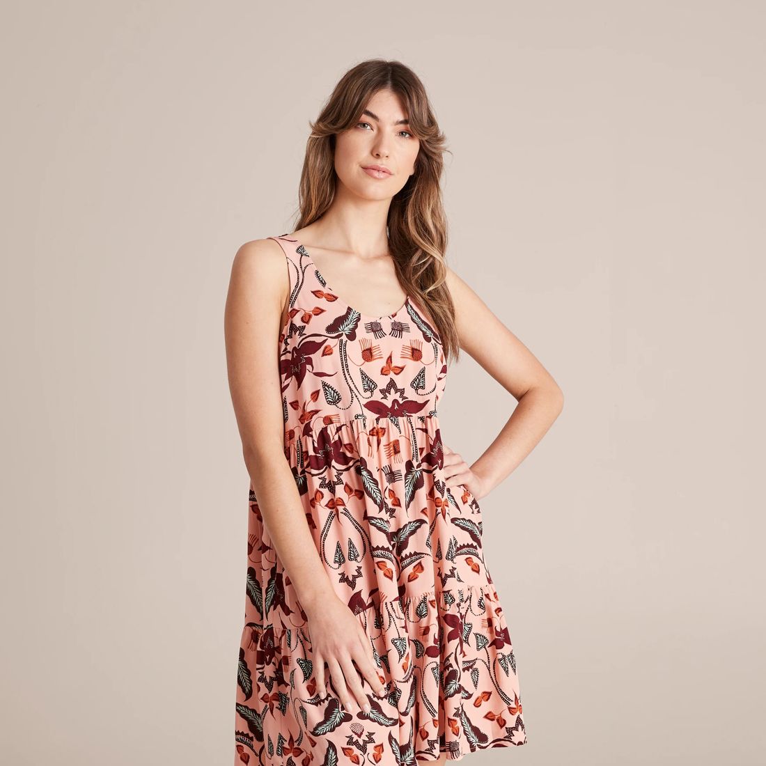 Sleeveless Tiered Mini Dress | Target Australia
