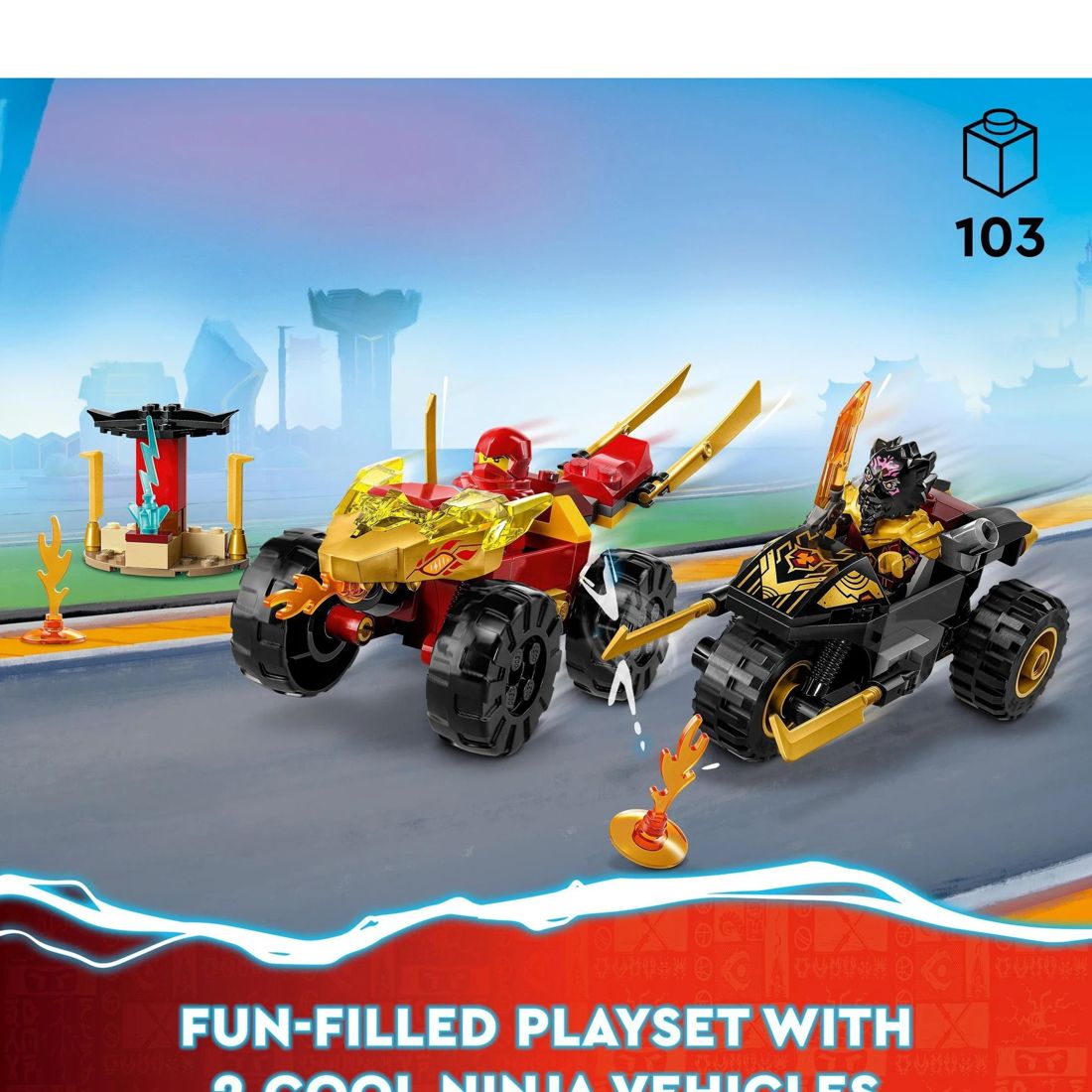 LEGO® NINJAGO Kai and Ras’s Car and Bike Battle 71789 | Target Australia