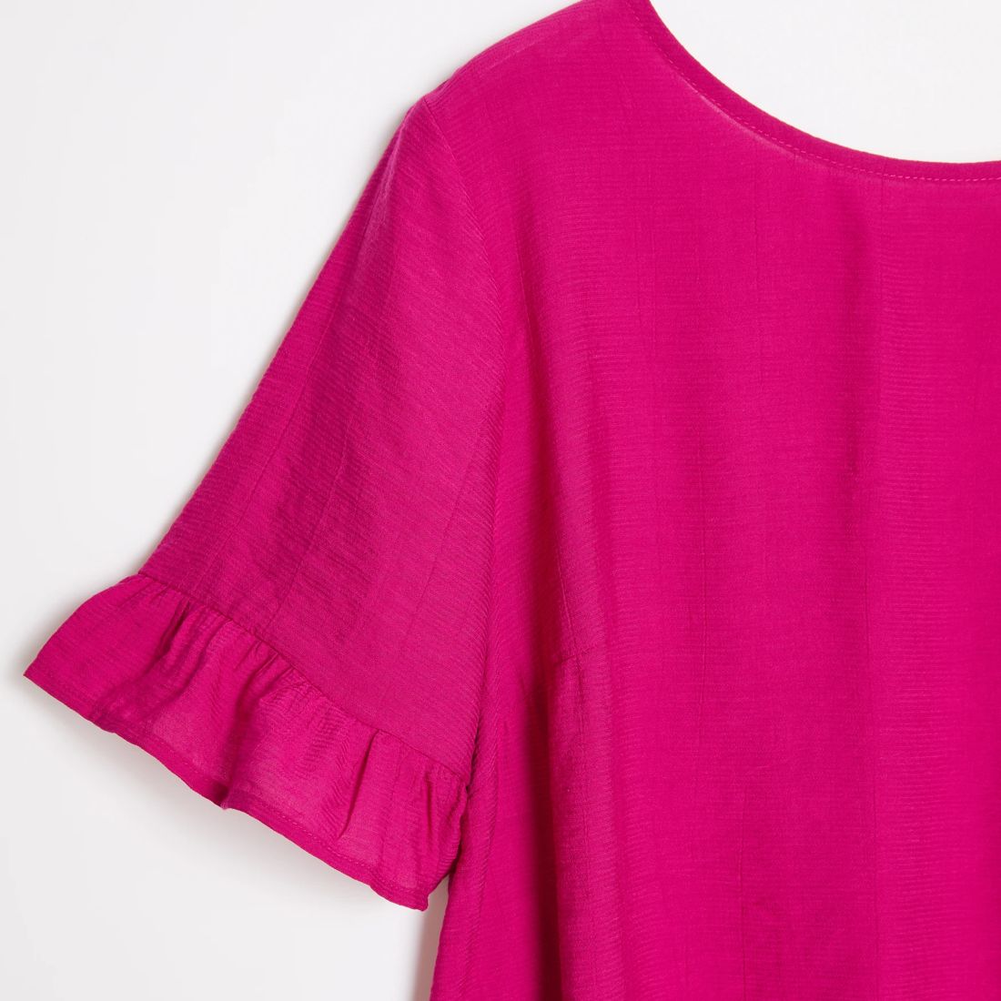 Viscose Frill Hem Ruffle Top - Raspberry | Target Australia