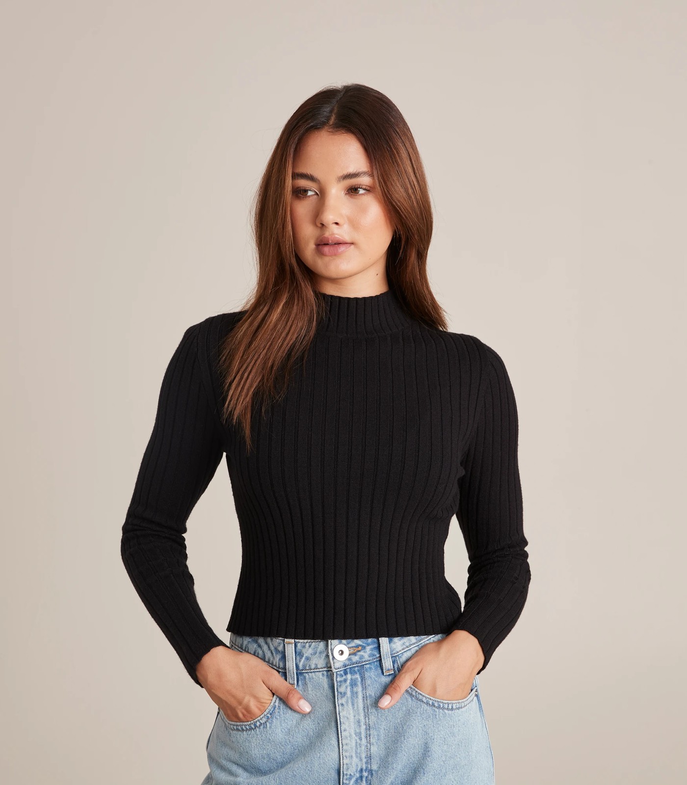 Lily Loves Cropped Rib Knit Skivvy | Target Australia