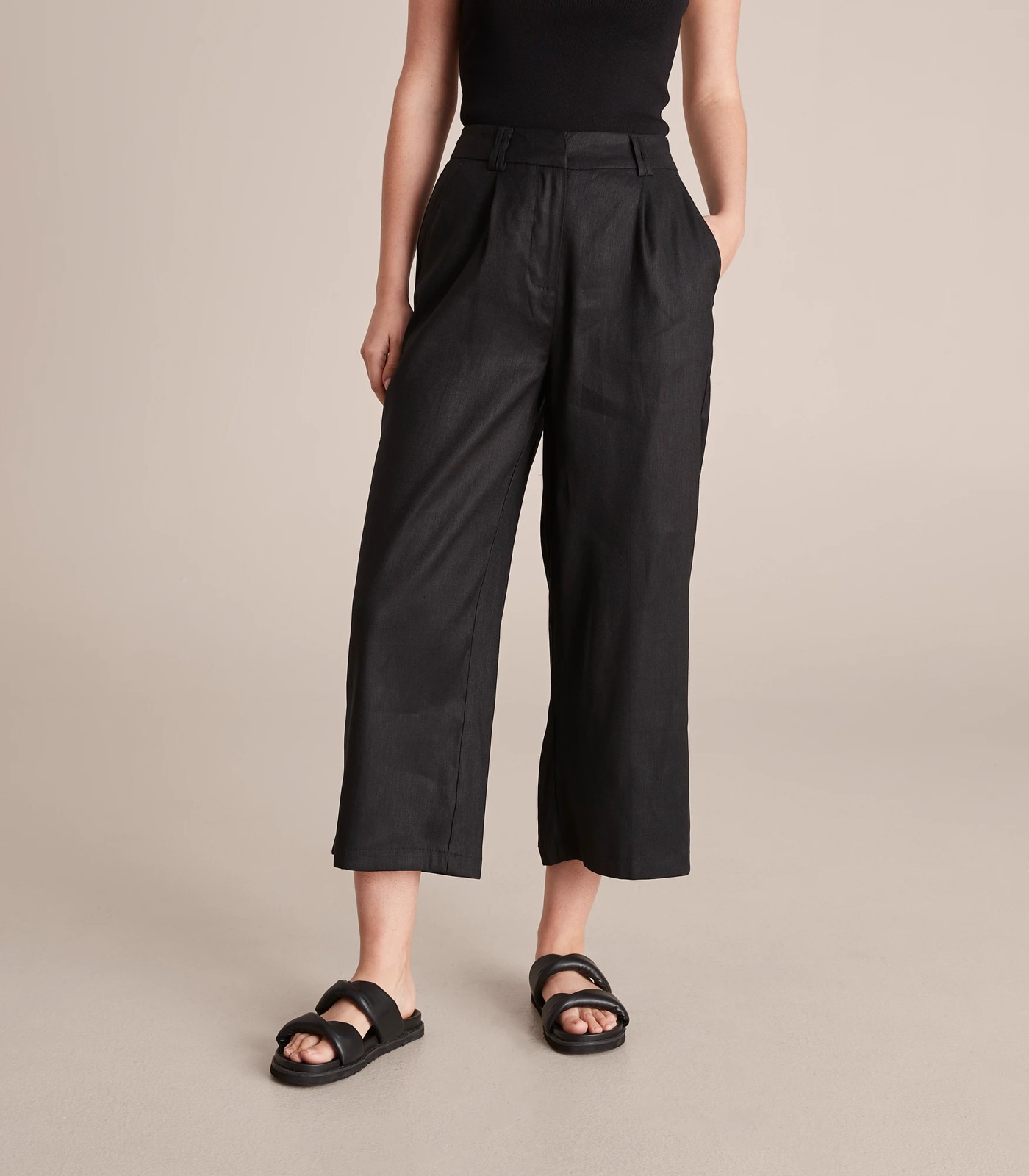 Preview Linen Blend High Waist Wide Leg Culottes Target Australia