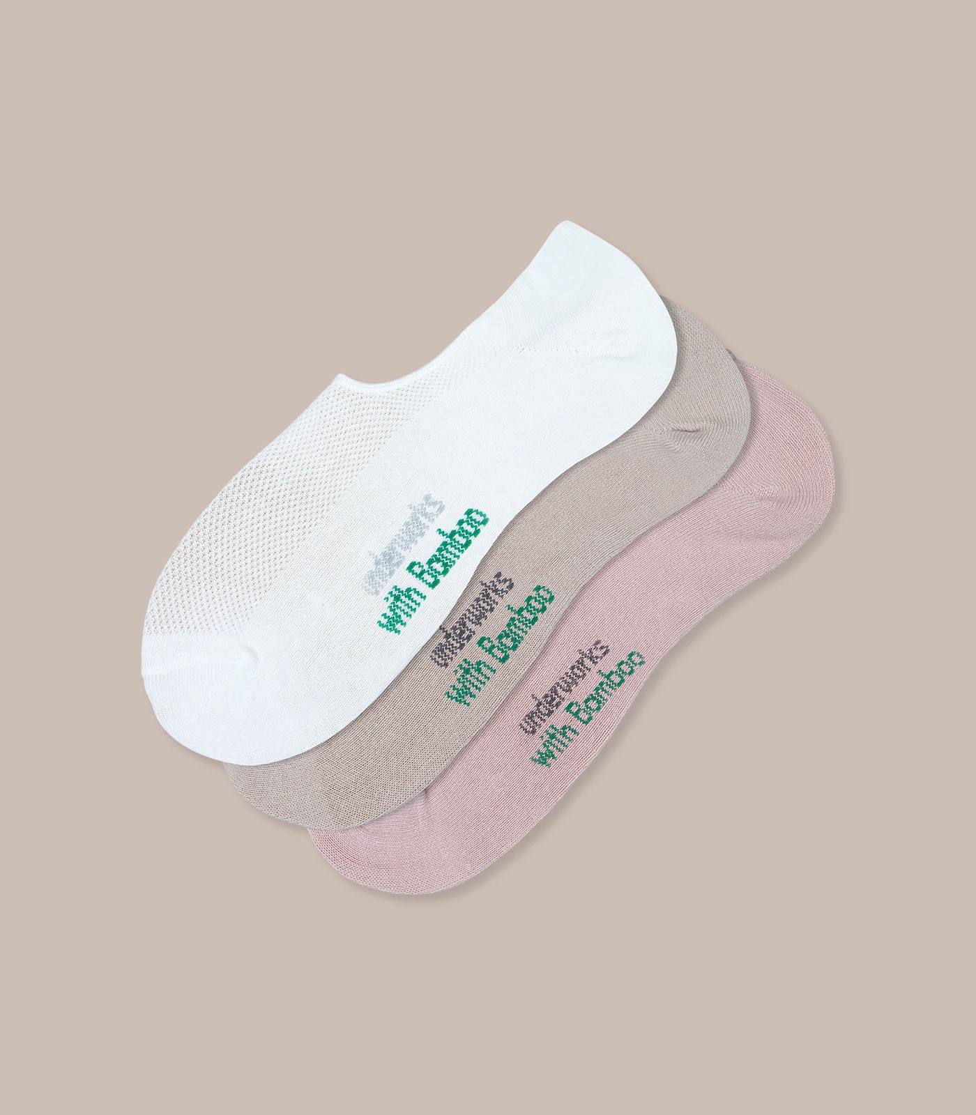 Womens 3 Pack Viscose from Bamboo Light Socks - Underworks - Neutral ...