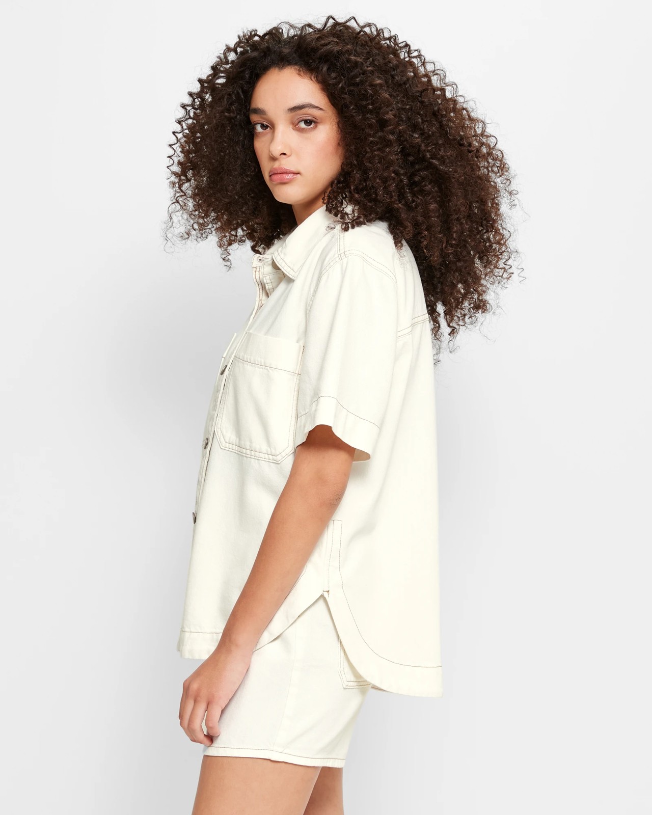 Short Sleeve Denim Shacket | Target Australia
