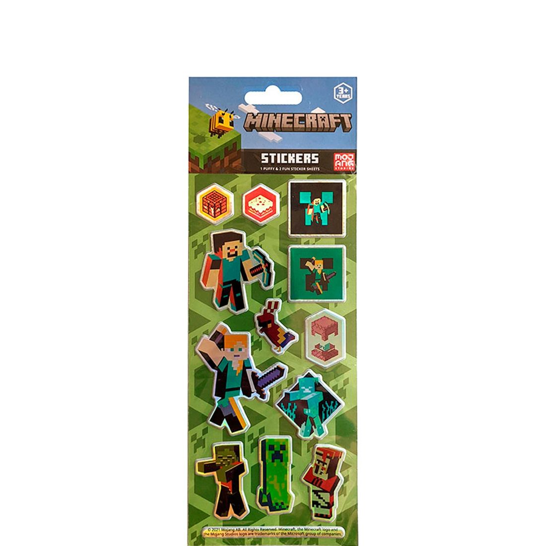 Minecraft Puffy Stickers 3 Pack | Target Australia