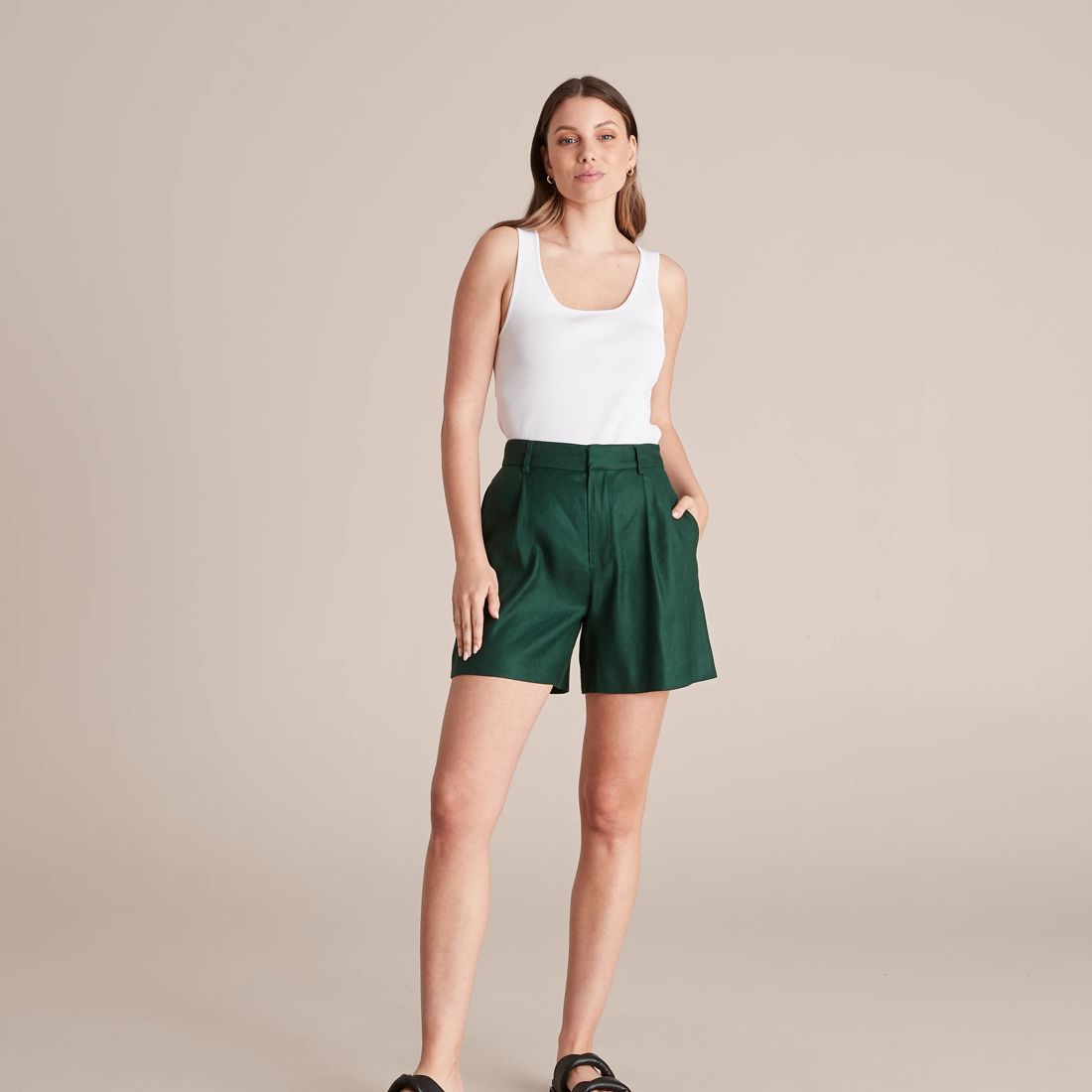 Preview Linen Blend Pleat Front Shorts | Target Australia
