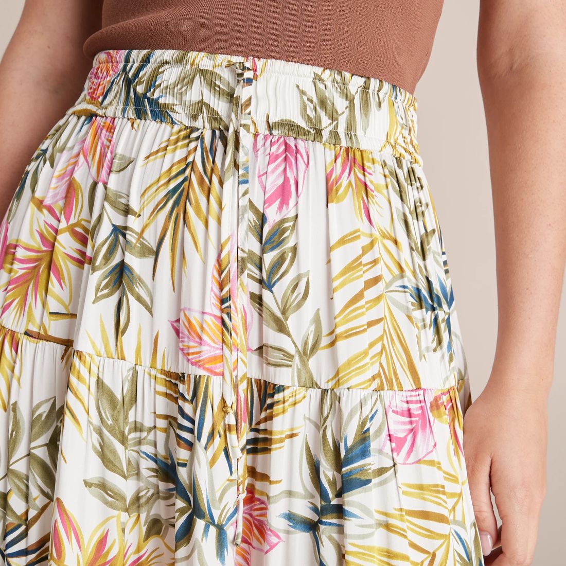 Tiered Midi Skirt - Preview - Tropical Print | Target Australia